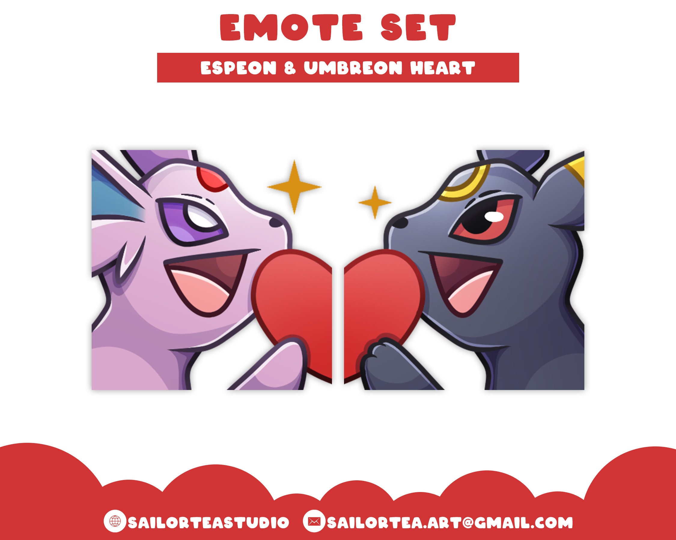 Espeon and Umbreon Heart Twitch Emotes | P2U Stream, Youtube, Discord ...