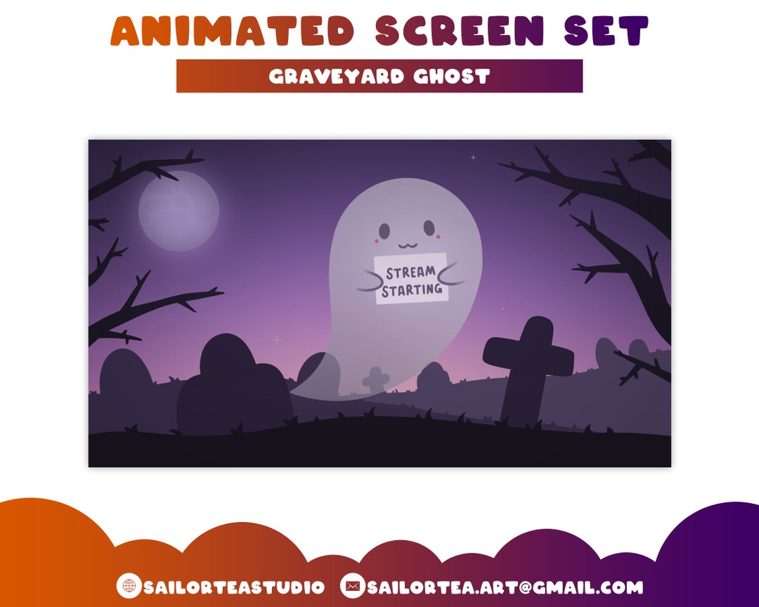 Animated Graveyard Ghost Screen Set | P2U Premade Pack Package Twitch ...