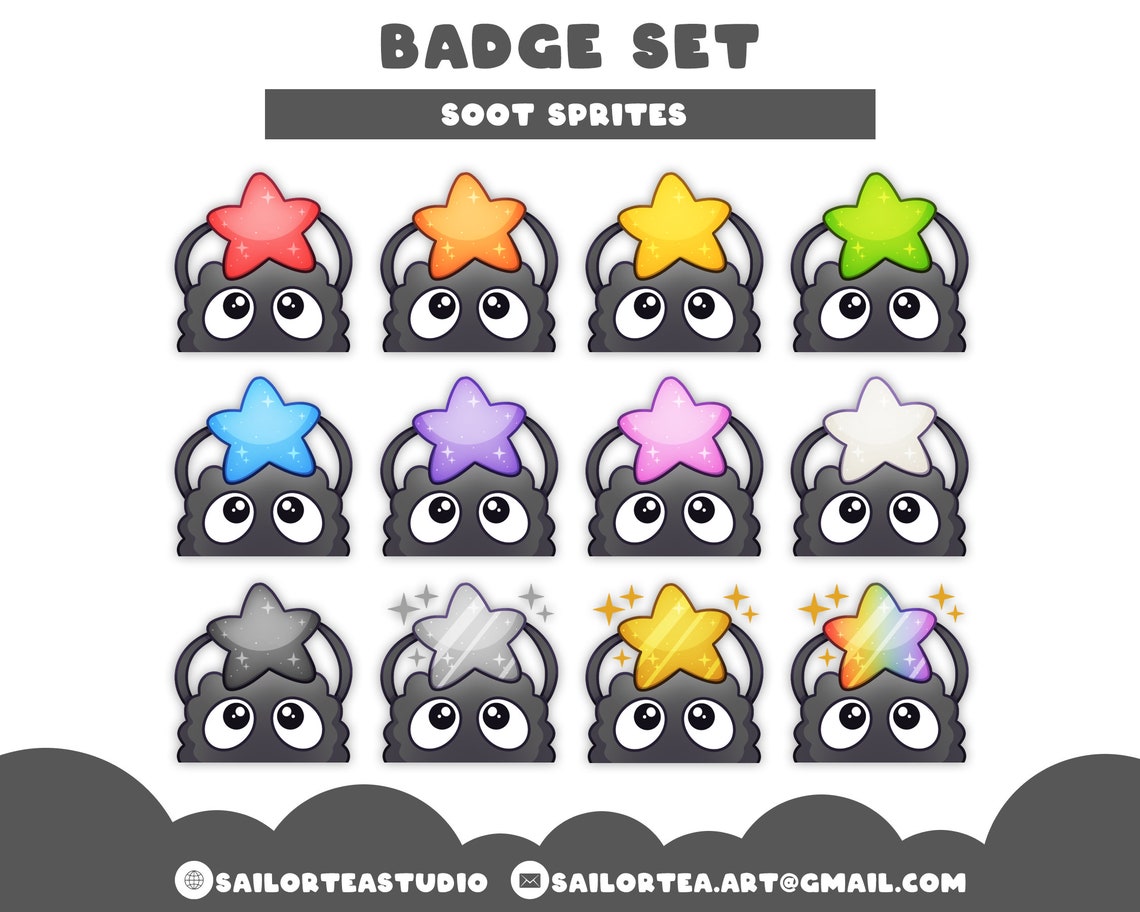 Soot Sprites Badge Set | P2U Twitch Youtube Discord Pack Package Totoro ...