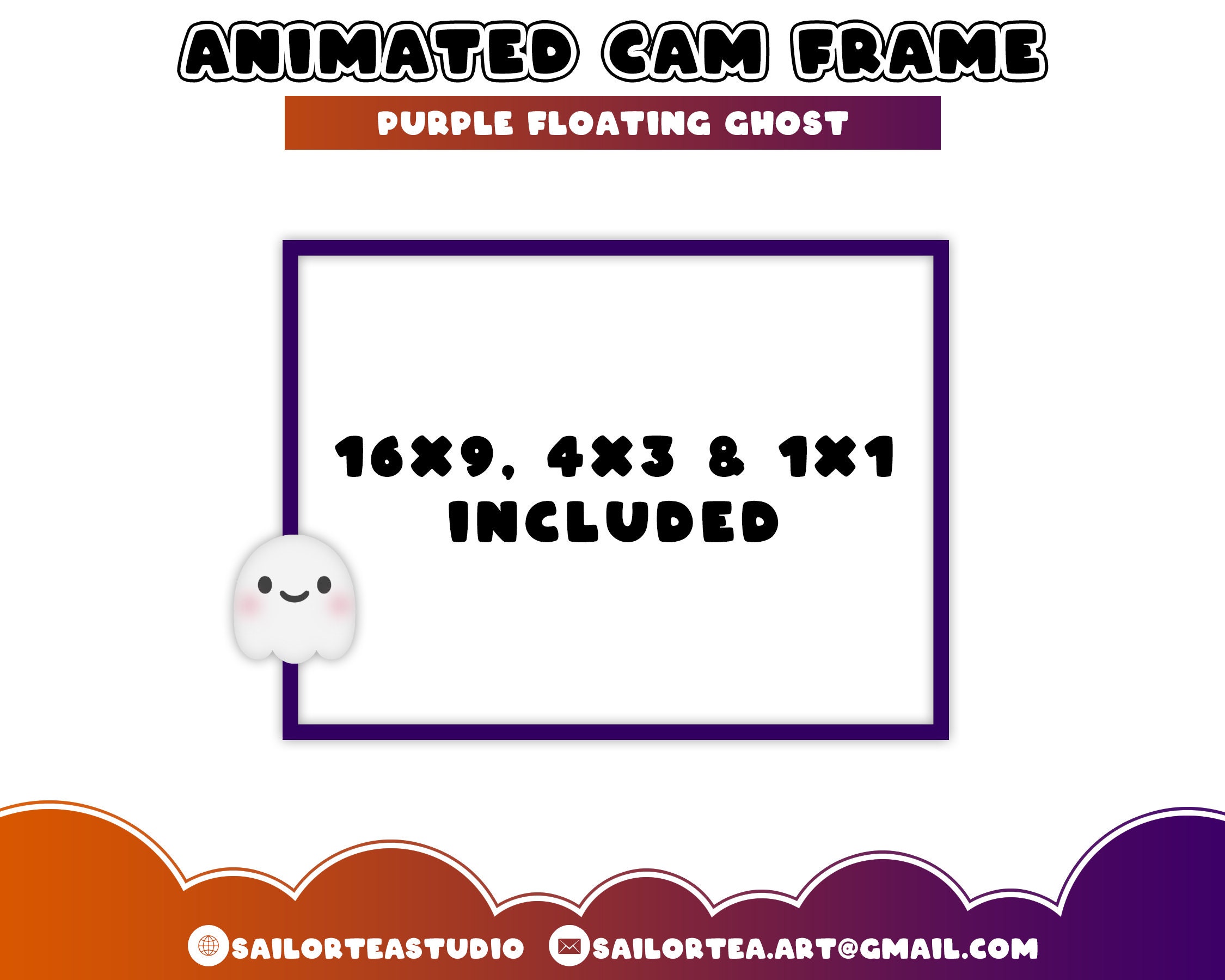 Floating Ghost Animated Webcam Frame P2U Twitch Youtube - Etsy