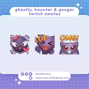 Gastly, Haunter & Gengar (pokemon) Twitch Emotes | P2U Stream, Youtube ...