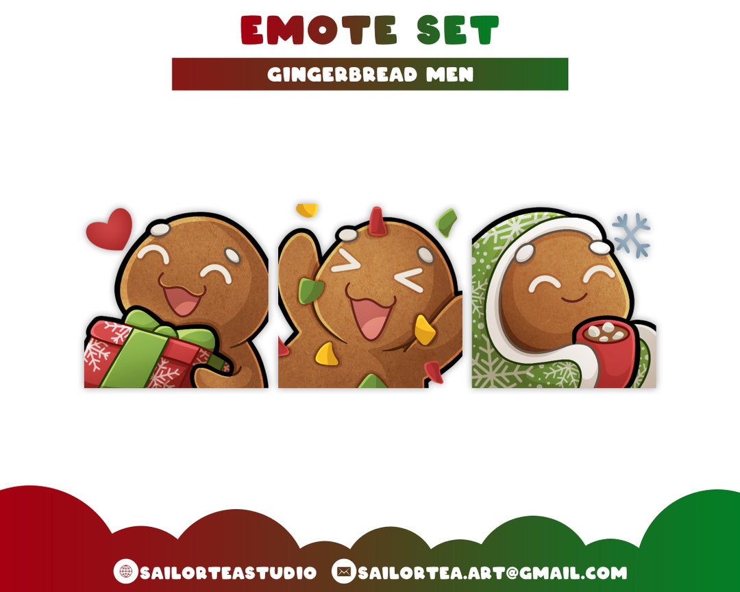 Christmas Gingerbread Emote Set | P2U Pack Package Twitch Youtube ...