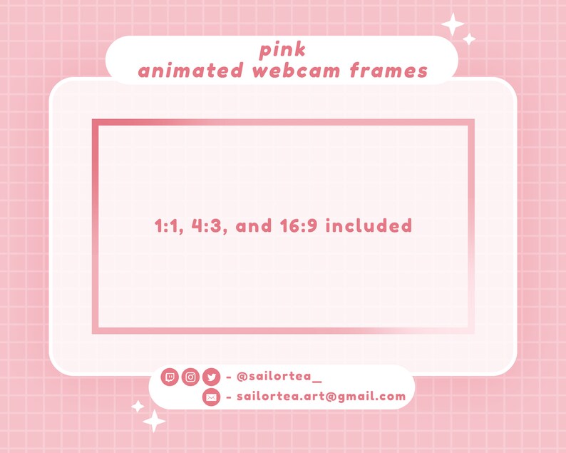 Pink Animated Webcam Frame P2U Overlay Screen Stream | Etsy