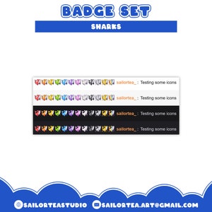 Shark Badge Set | P2U Premade Twitch Youtube Discord Pack Package Cute ...