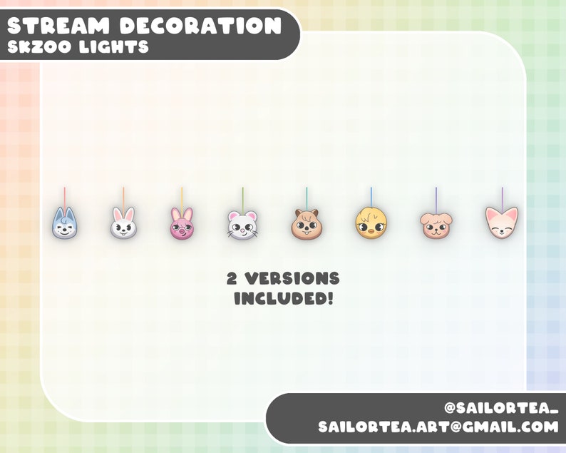 Skzoo Light Animated Stream Decoration Premade P2U - Etsy