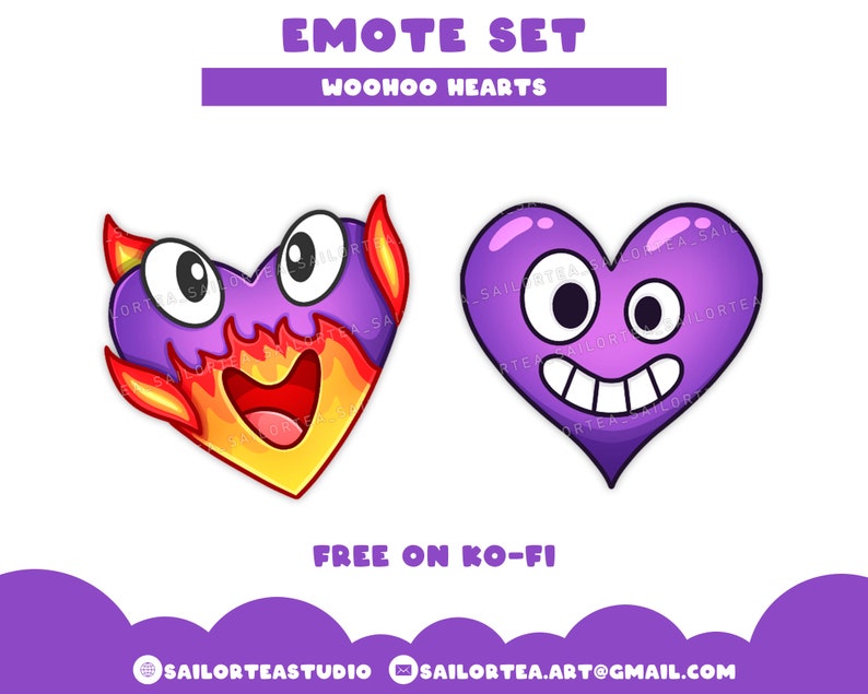 Free Whoohoo Heart Emote Set P2U Stream, Twitch, Youtube, Discord, Set ...