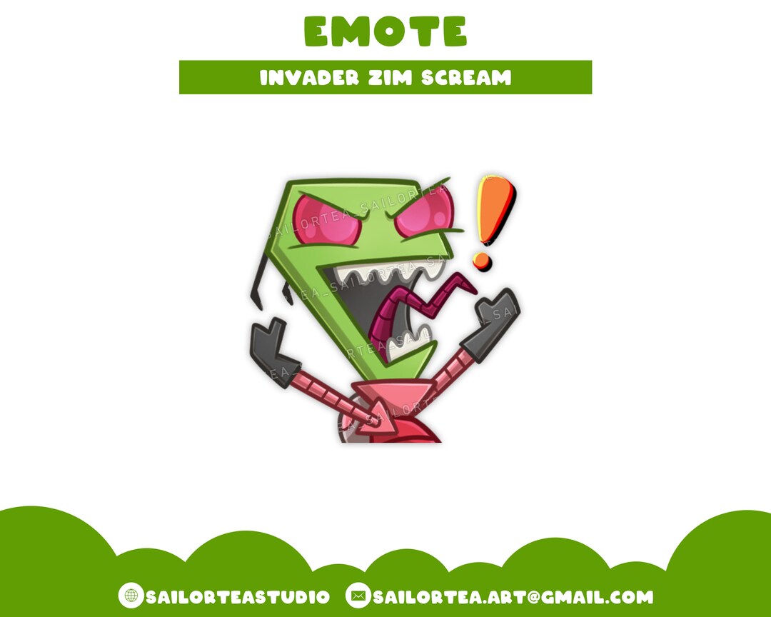 Invader Zim Scream Emote | P2U Twitch Discord Youtube Emotes Pack ...