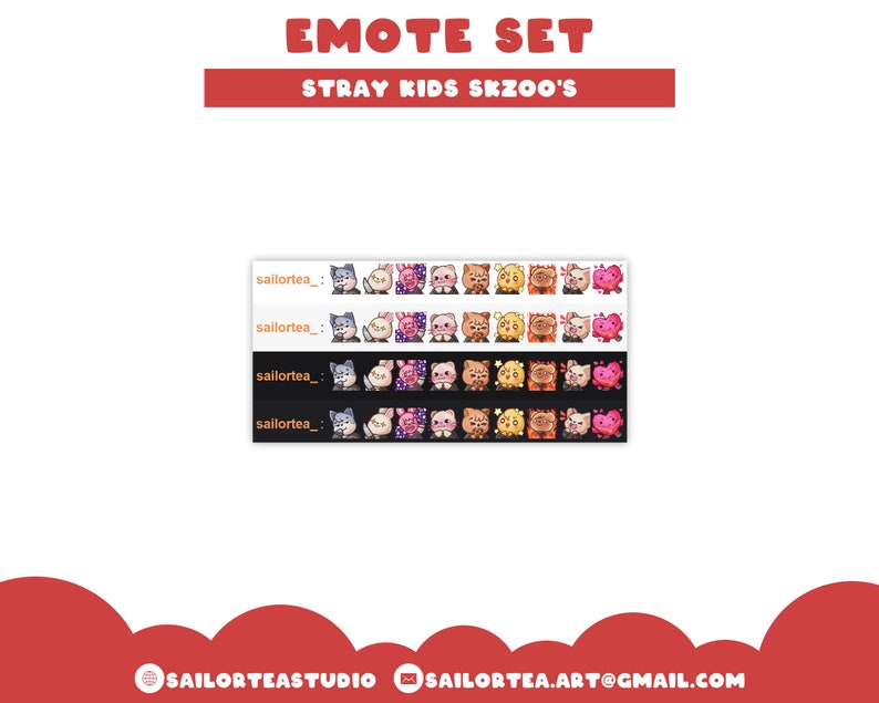 Stray Kids Skzoo Emote Set / P2U Paquete prefabricado Paquete Twitch ...