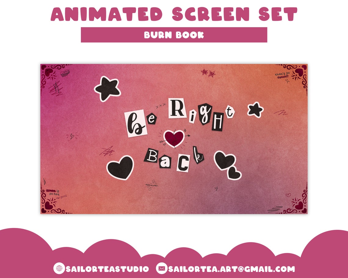 Animated Burn Book Inspired Screen Set | P2U Premade Pack Package ...