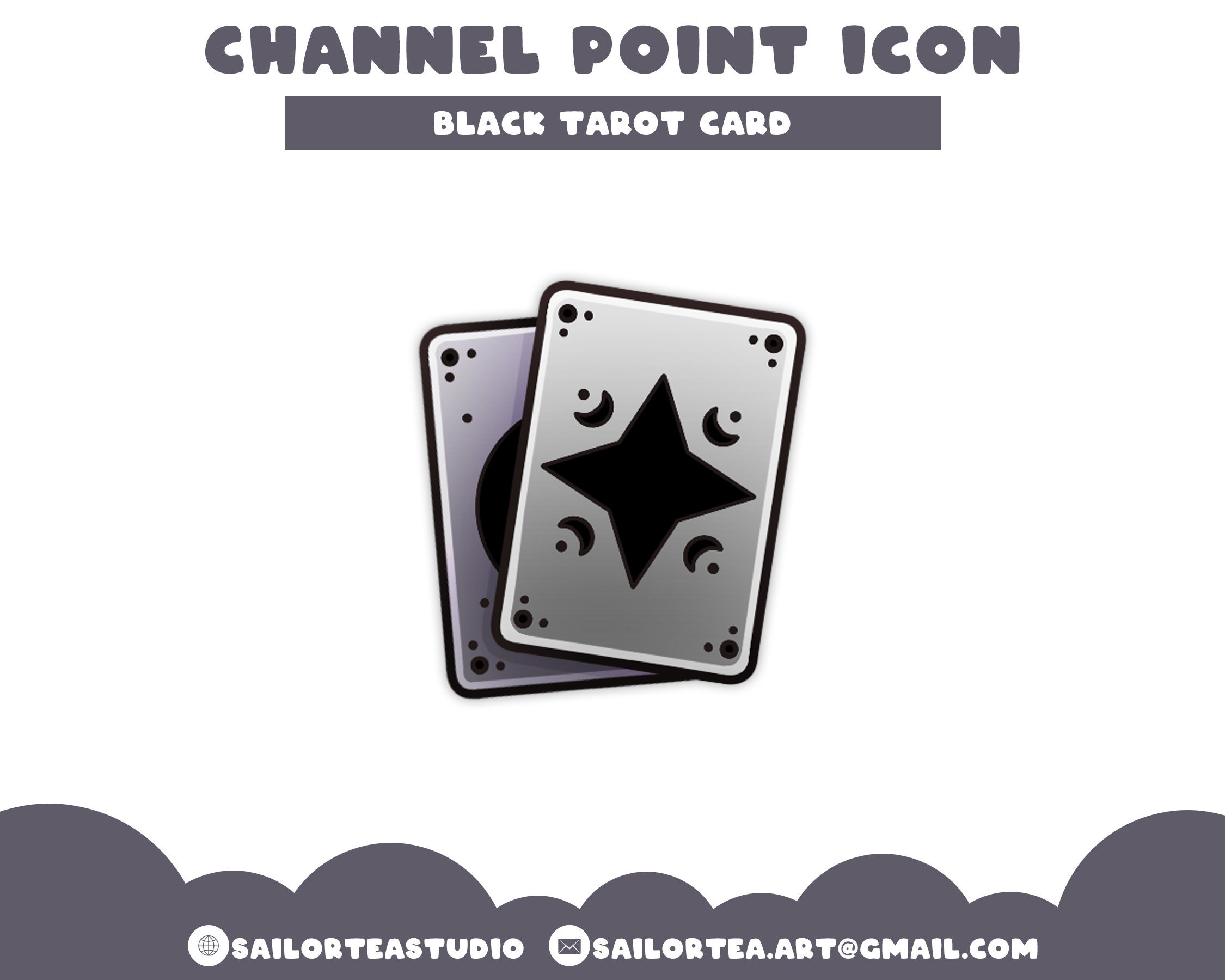 Black Tarot Card Channel Point Icon P2U Premade Twitch Discord Youtube ...