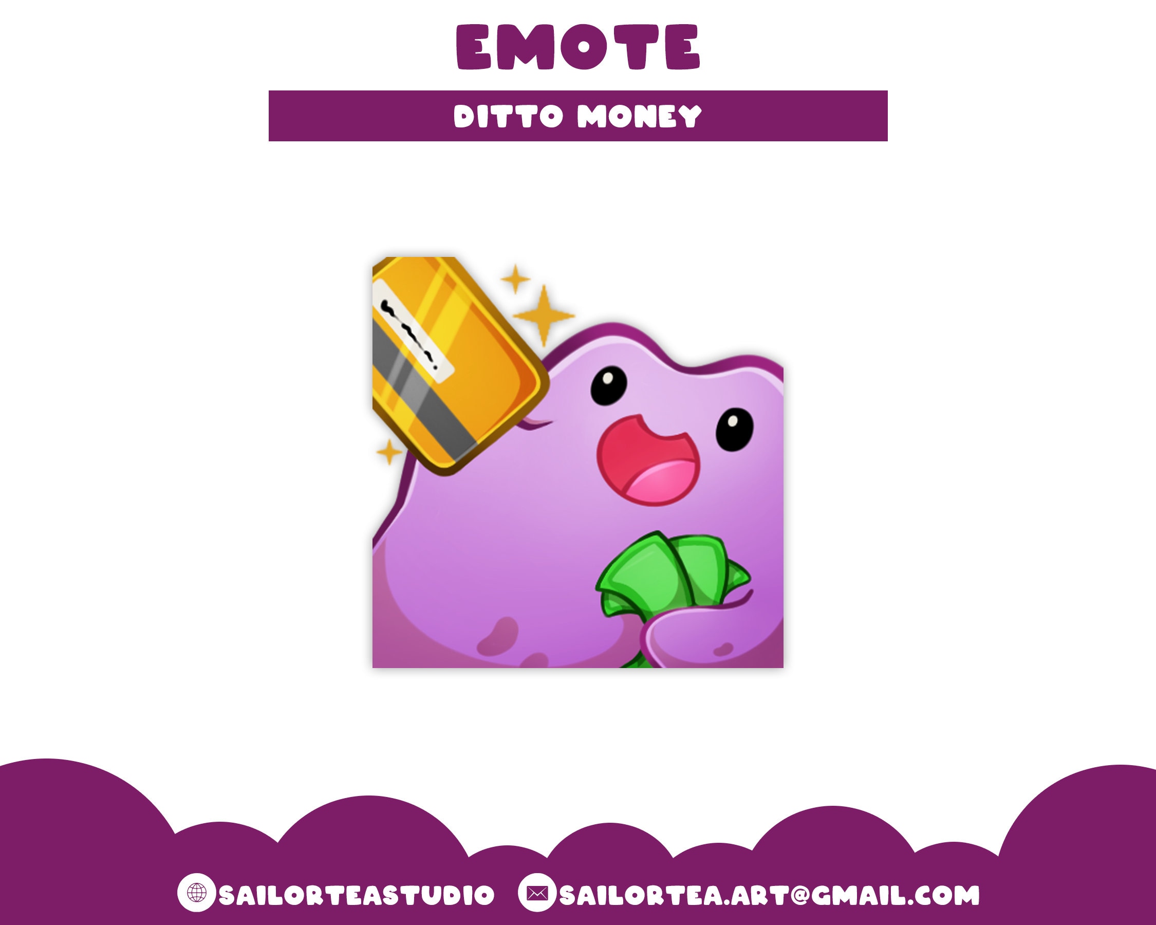 Ditto Money Emote P2U Premade Twitch Youtube Discord Pokemon Credit ...
