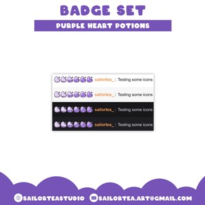 Purple Heart Potion Badge Set | P2U Twitch Youtube Discord Pack Package ...