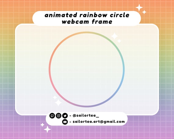 Rainbow Circle Animated Webcam Frame P2U Overlay Screen - Etsy Australia