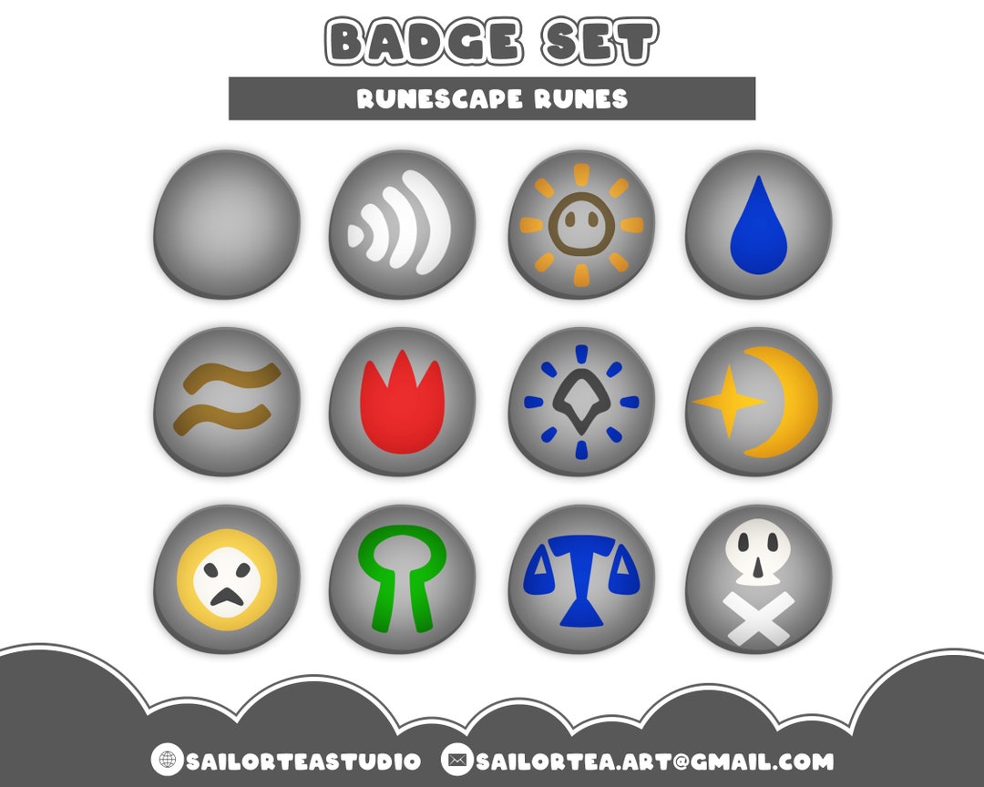 Runescape Rune Badge Set | P2U Twitch Youtube Discord Pack Package ...
