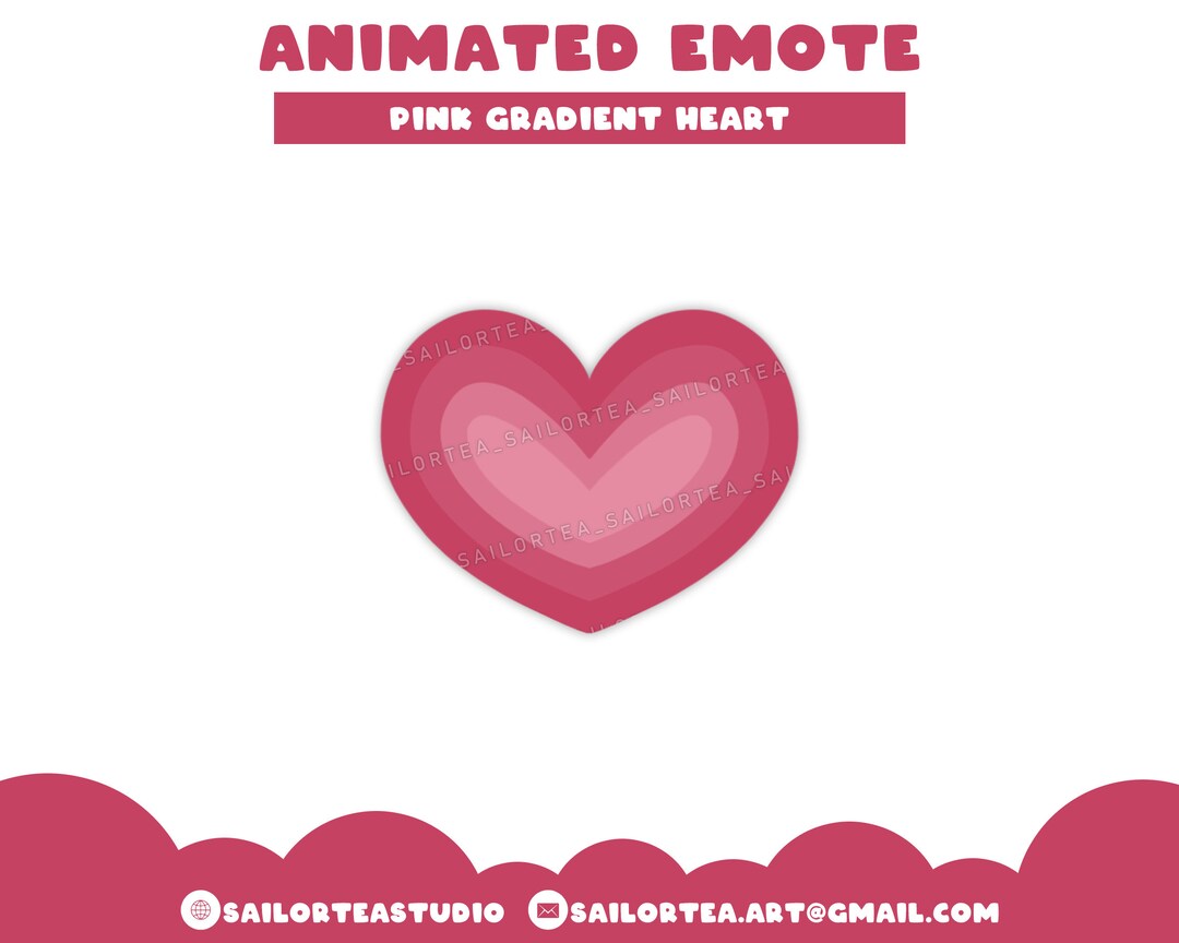 Animated Pink Gradient Hearts Emote | P2U Premade Set Pack Twitch ...