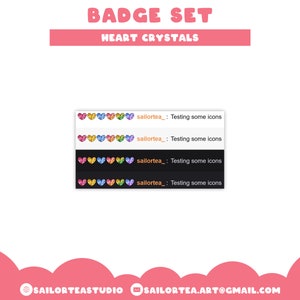 Heart Crystal Badge Set | P2U Twitch Youtube Discord Pack Package ...
