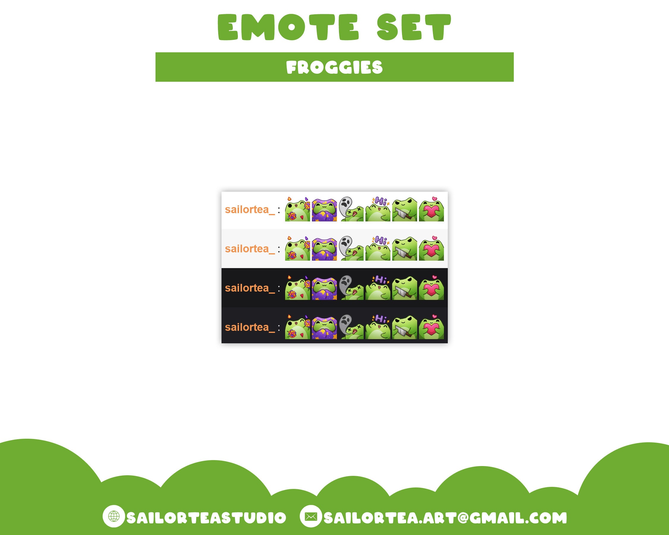 Frog Emote Set P2U Twitch Youtube Discord Emotes Froggy Cheer Cozy Dead ...