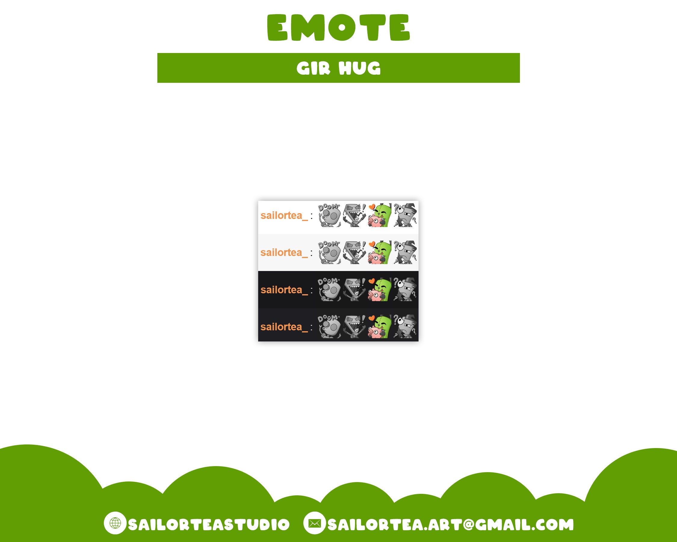 Invader Zim Gir Hug Emote | P2U Twitch Discord Youtube Emotes Pack ...