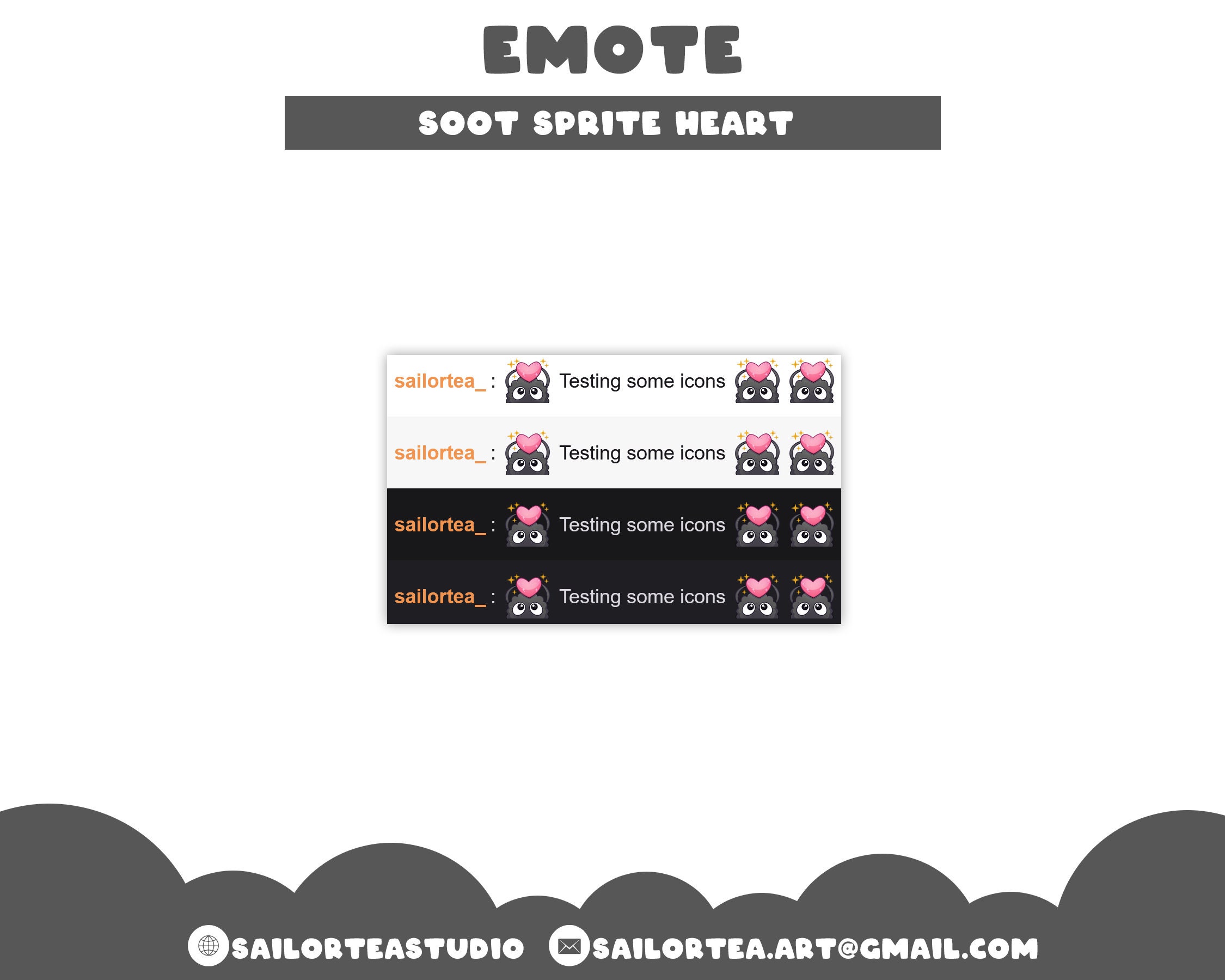 Heart Soot Sprite Emote | Twitch Youtube Discord P2U Premade Emotes ...