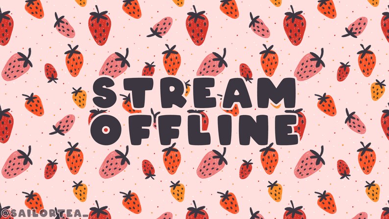 Strawberry Animated Overlay Set | P2U Twitch, Youtube, Scenes, Premade ...
