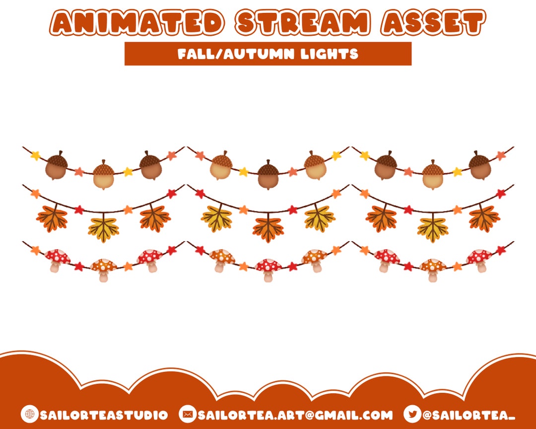 Animated Autumn/fall Lights Stream Decoration X6 Premade - Etsy