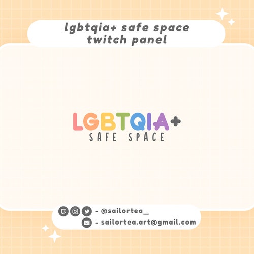 Simple LGBTQIA Safe Space Twitch Panel Cute Pride Love - Etsy