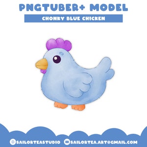 Blue Chicken Pngtuber+ Model | Premade P2U Twitch Youtube Discord ...