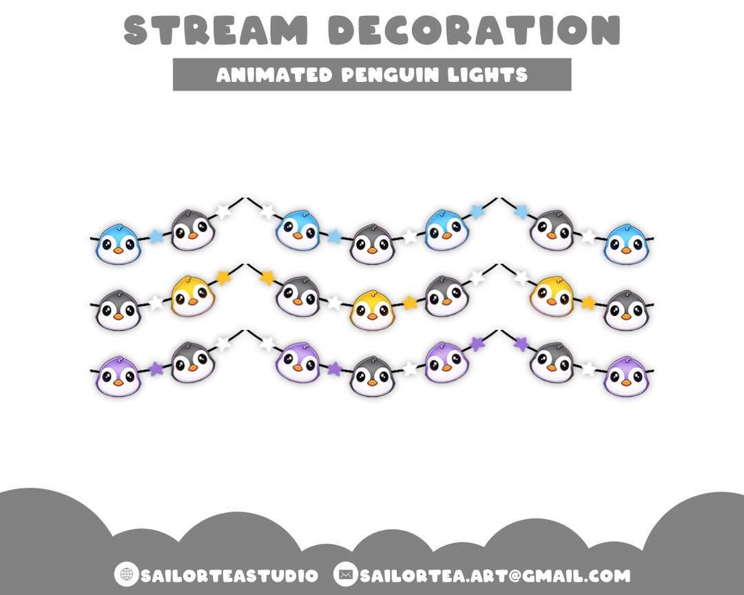 Animated Penguin Light Stream Decoration | P2U Premade Pack Package Set ...