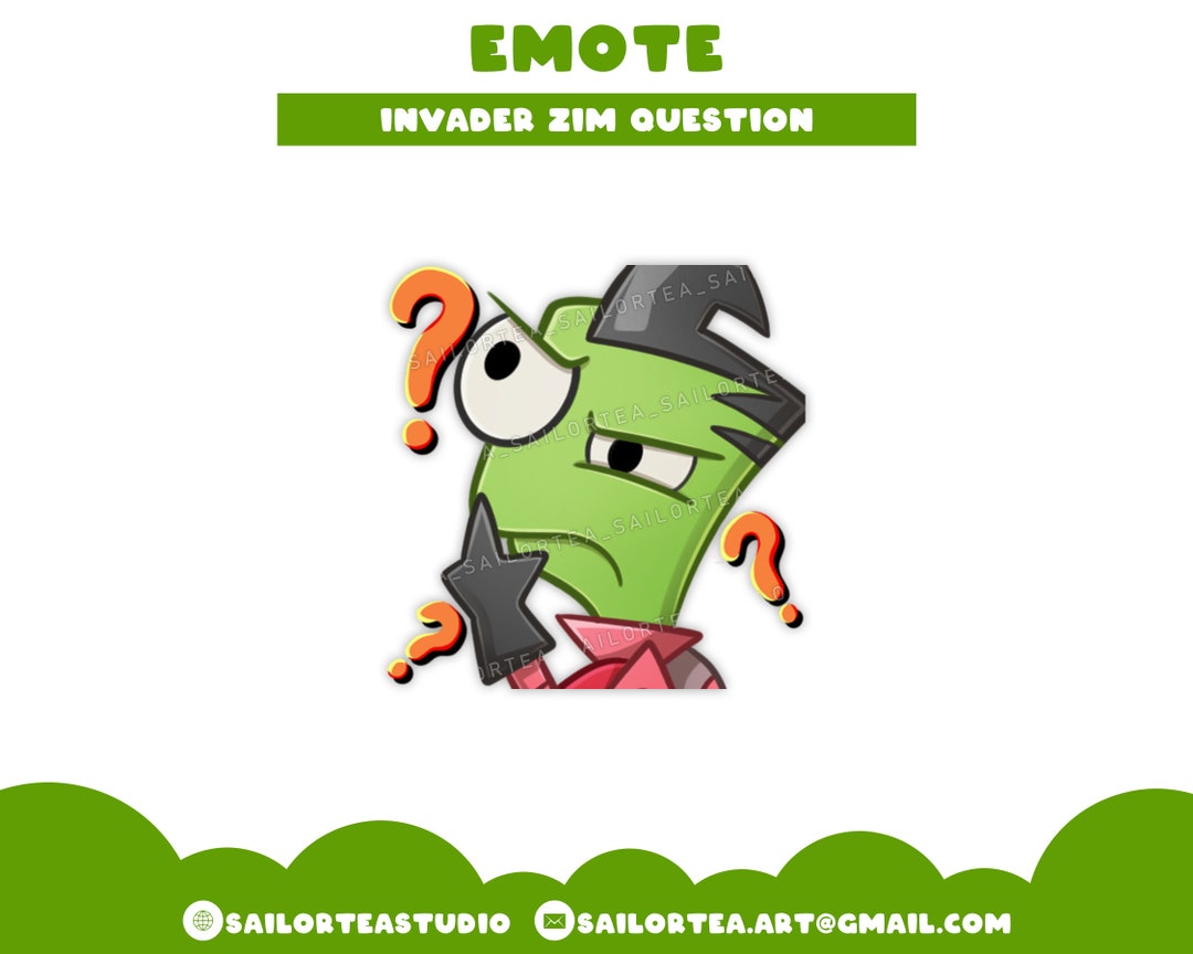 Invader Zim Question Emote | P2U Twitch Discord Youtube Emotes Pack ...