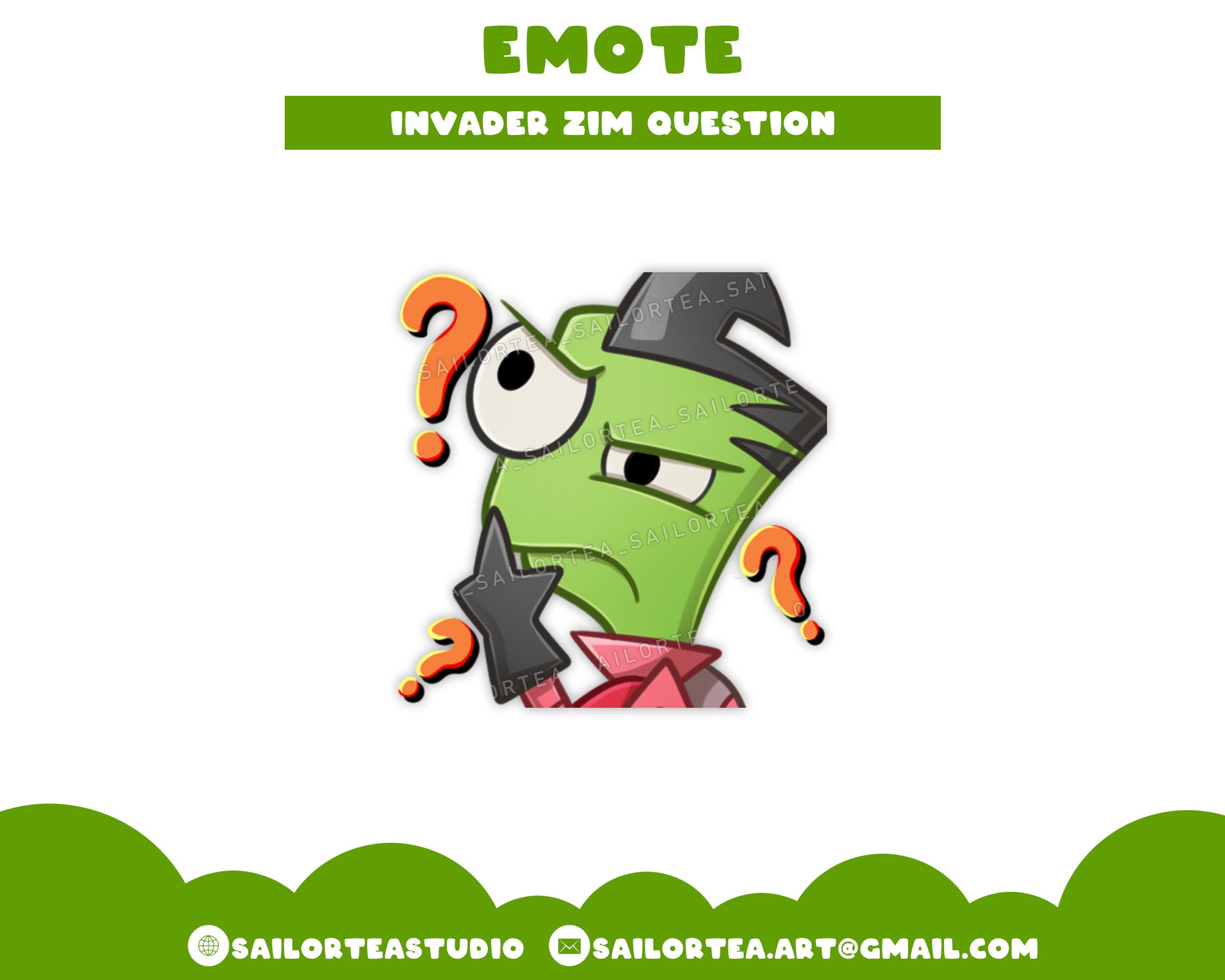 Invader Zim Question Emote | P2U Twitch Discord Youtube Emotes Pack ...
