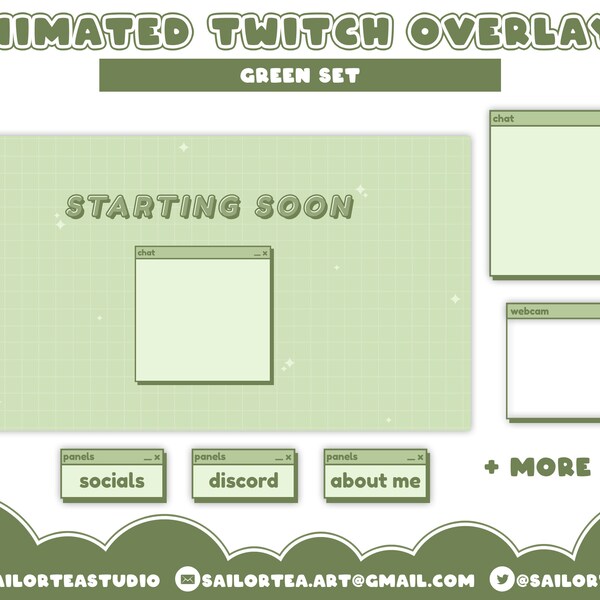 Green Twitch Overlay - Etsy