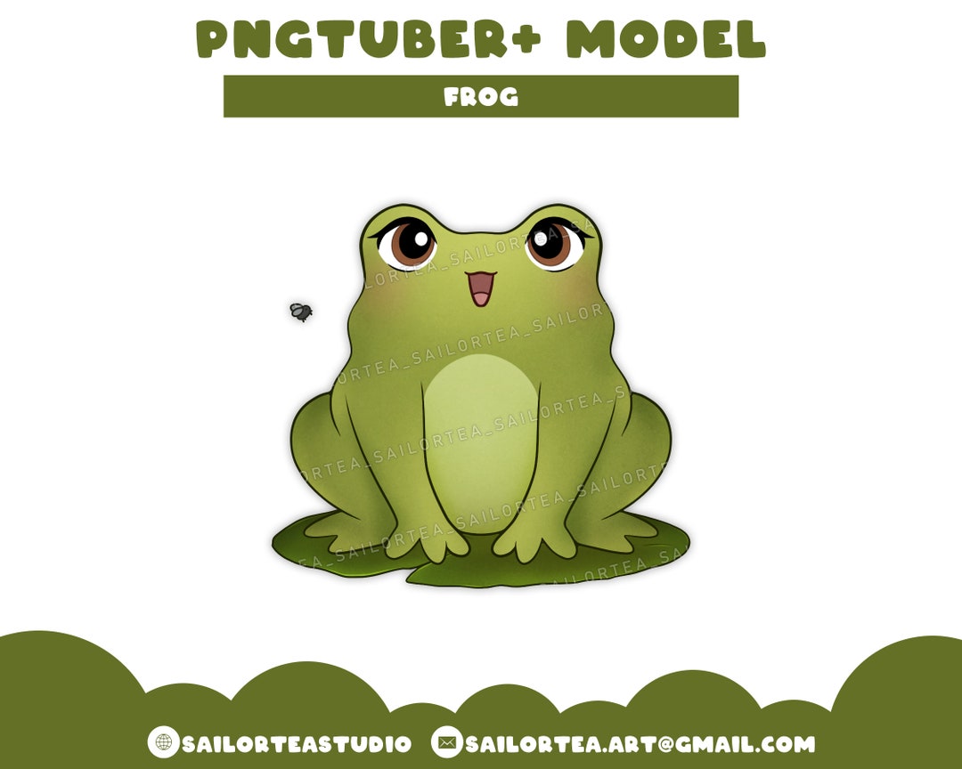 Frog Pngtuber+ Model | Premade P2U Twitch Youtube Discord Vtuber ...