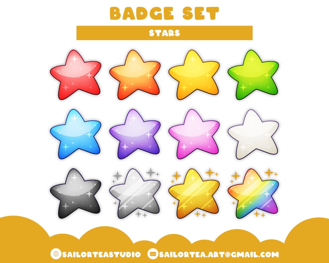 Star Badge Set | P2U Premade Twitch Youtube Discord Pack Package Cute ...