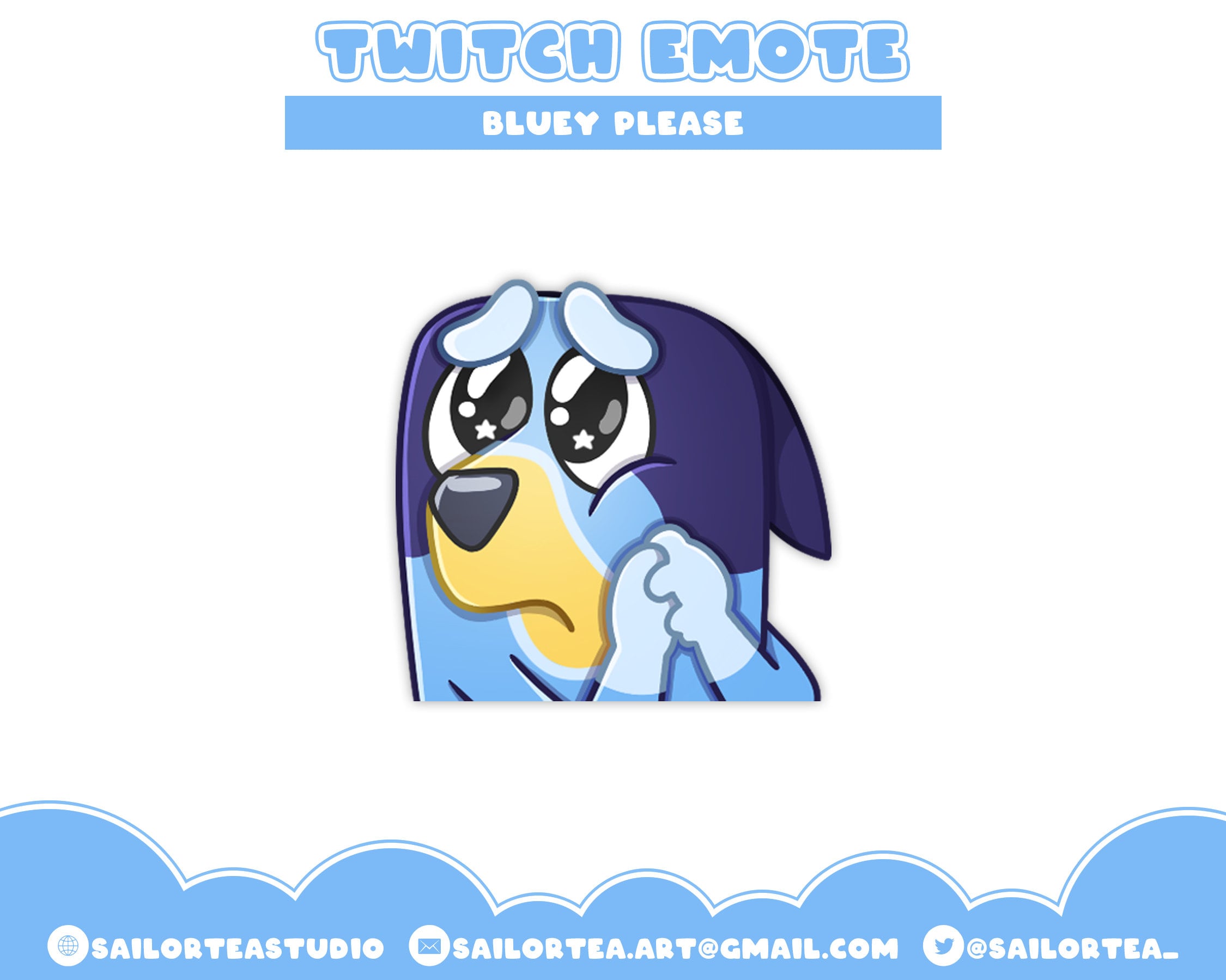 Bluey Please Twitch Emote P2U Overlay Screen Stream - Etsy Australia