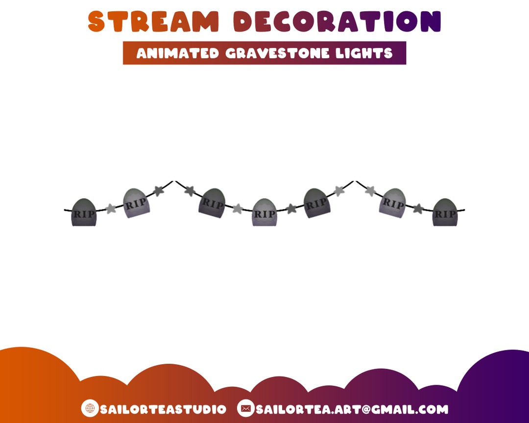 Animated Gravestone Lights Stream Decoration | P2U Premade Set Pack ...