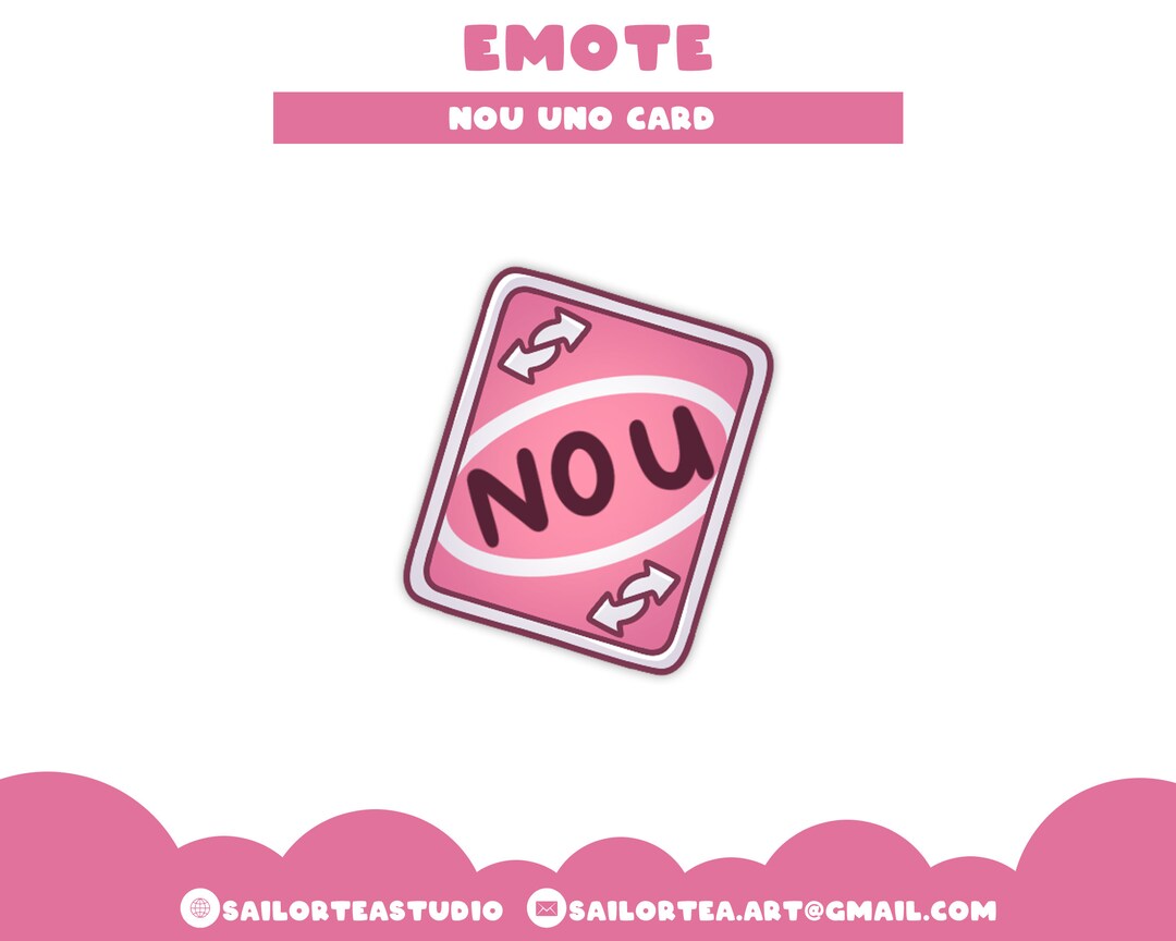Pink No U Uno Reverse Emote | P2U Stream, Youtube, Discord, Set, Cute ...