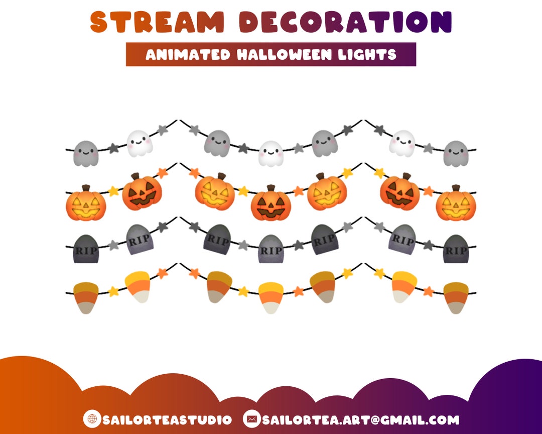 Halloween Light Set Animated Stream Decoration | P2U Twitch Youtube ...
