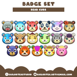 Bear Cub Badge Set P2U Premade Twitch Youtube Discord Pack Package Cute ...