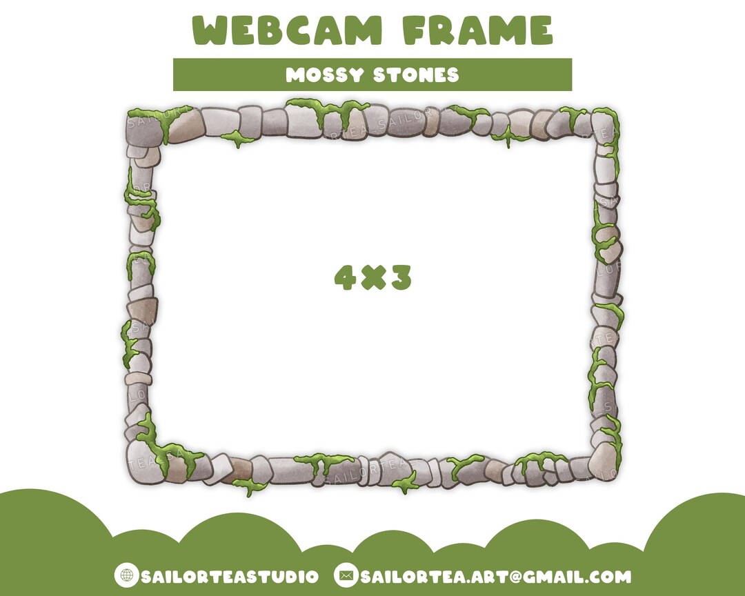 Mossy Stone Webcam Frame | P2U Twitch Youtube Discord Stream Streaming ...