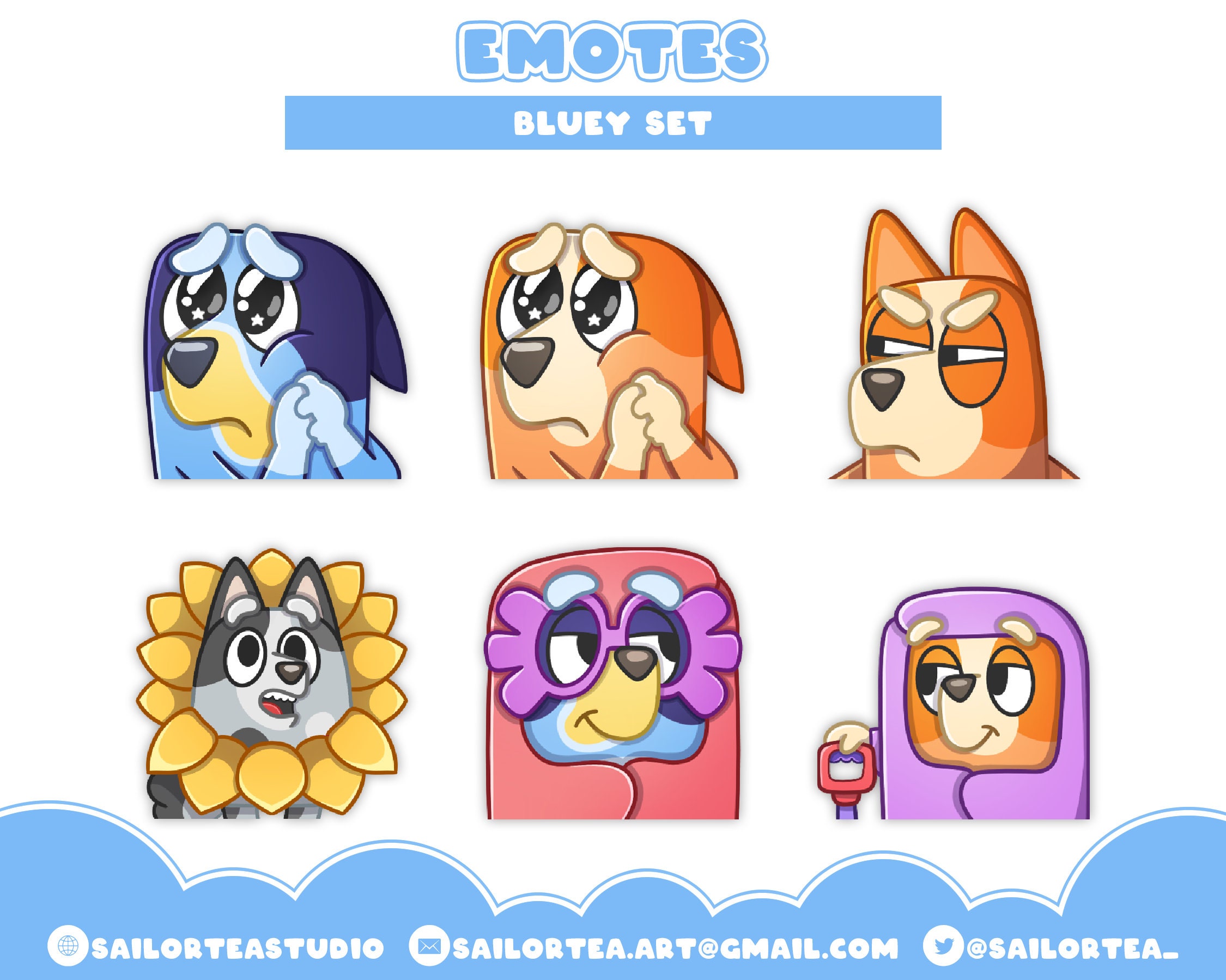 Bluey Emote Set P2U Stream Youtube Discord Set Cute - Etsy UK
