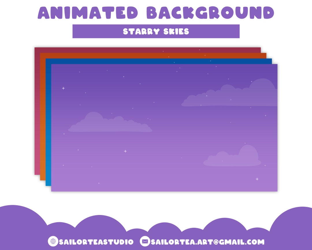 Animated Starry Sky Backgrounds | P2U Premade Set Screen Overlay Pretty ...