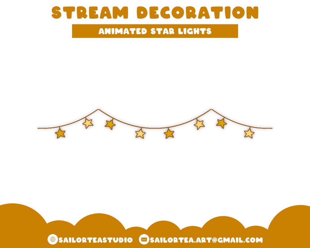 Yellow Star Light Animated Stream Decoration | Premade, P2U, Overlay ...