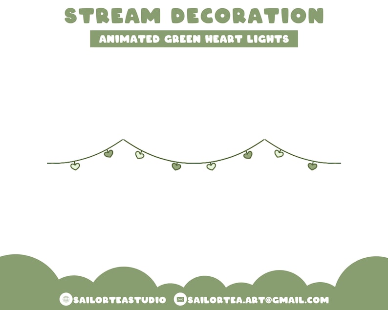 Green Heart Fairy Light Animated Stream Decoration | P2U Premade Pack ...