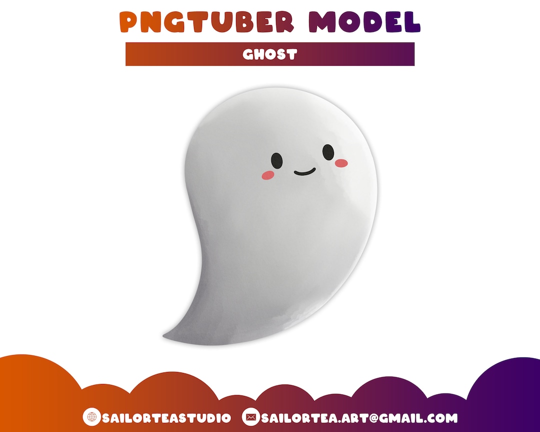 Ghost Pngtuber Model | Premade P2U Twitch Youtube Discord Vtuber ...