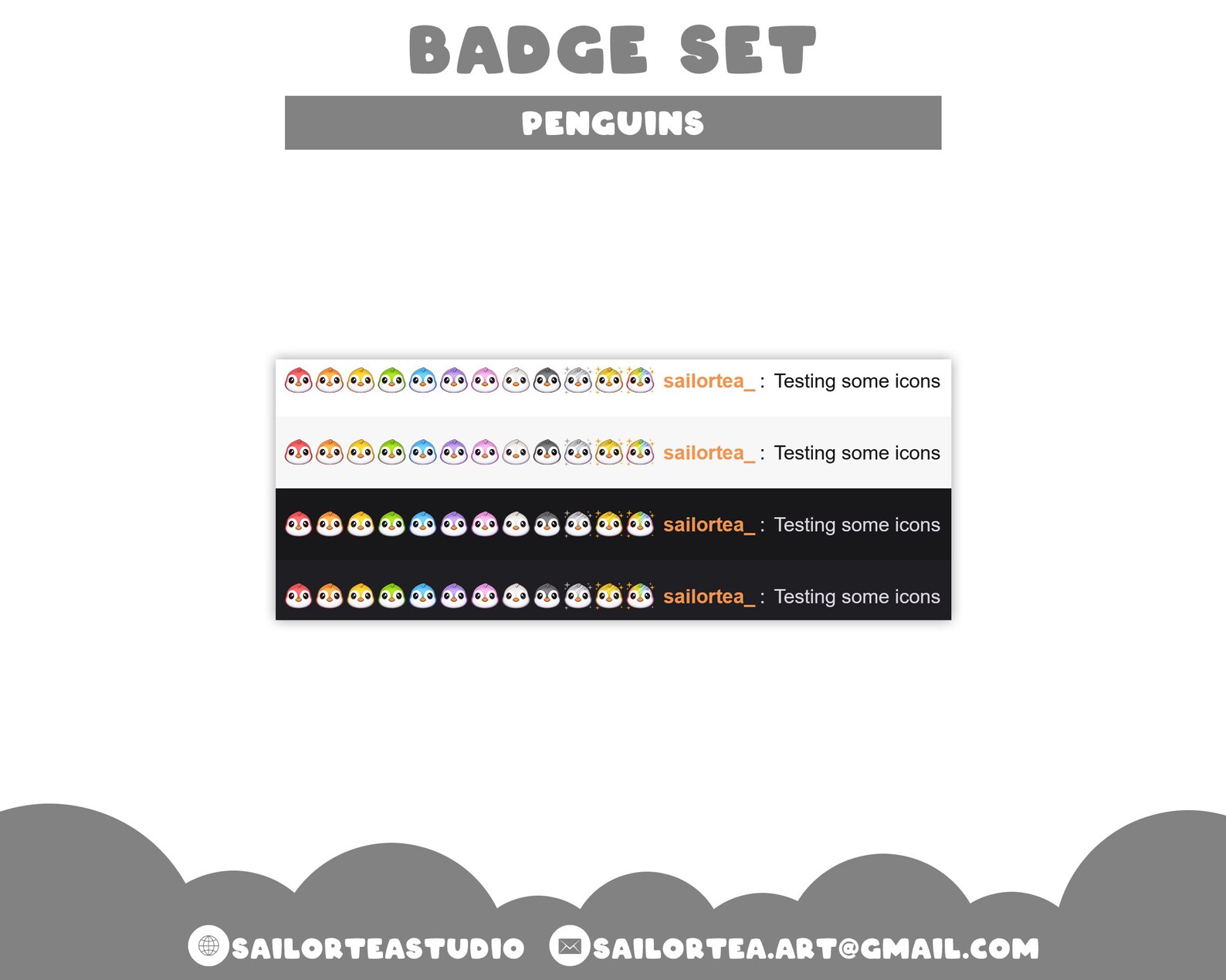 Penguin Badge Set | P2U Premade Twitch Youtube Discord Pack Package ...