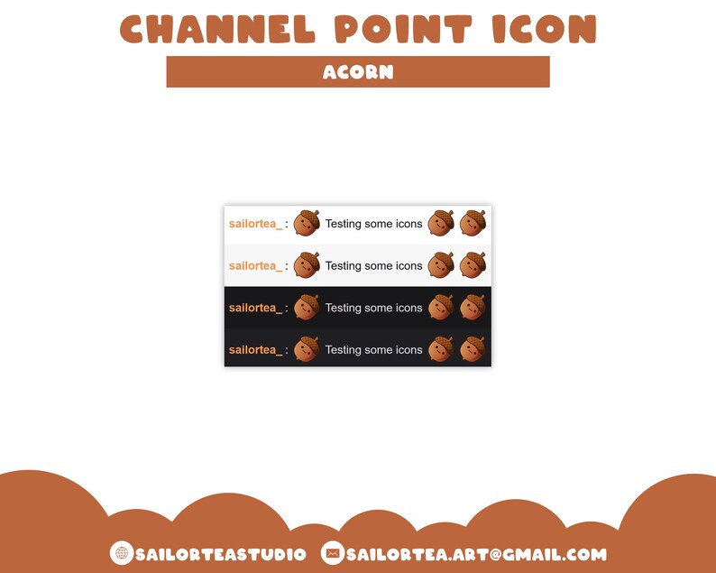 Acorn Channel Point Icon | P2U Premade Twitch Discord Youtube Emote ...