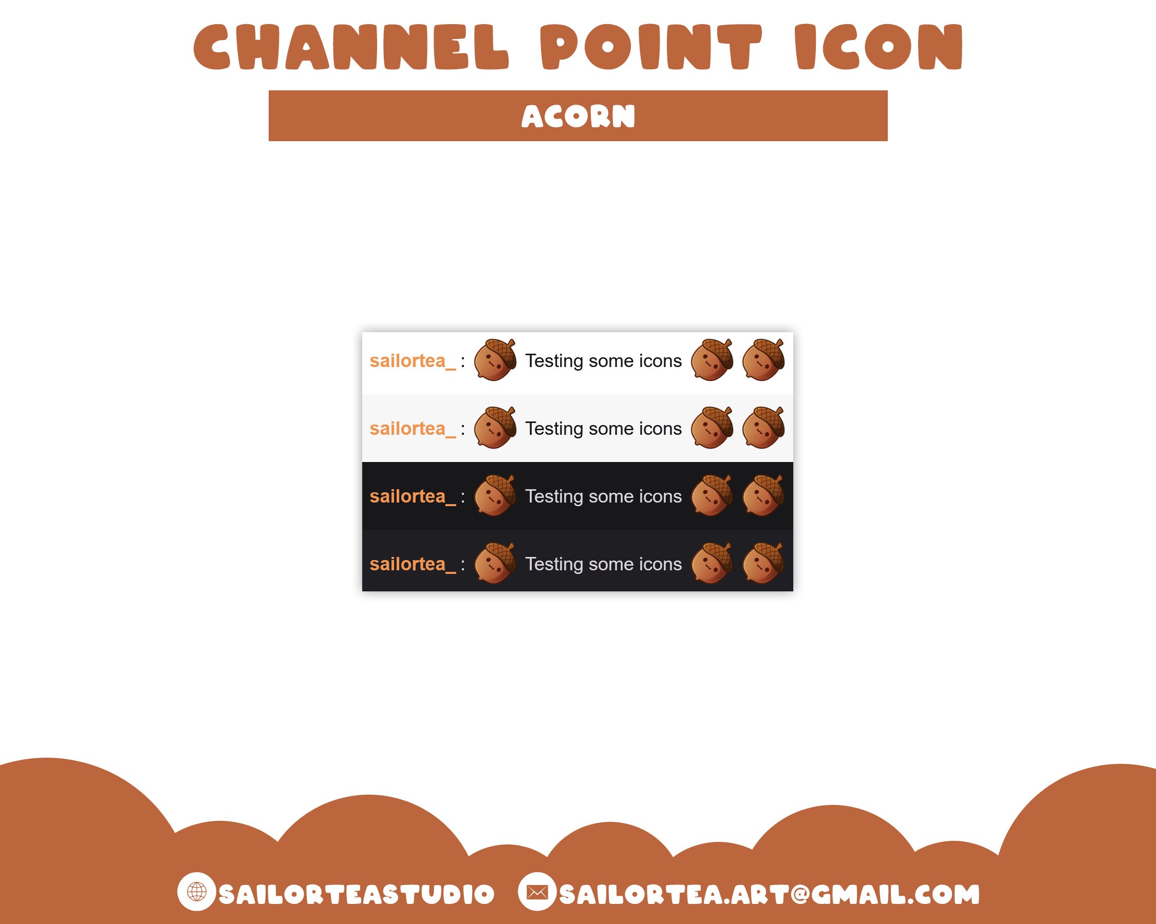 Acorn Channel Point Icon | P2U Premade Twitch Discord Youtube Emote ...