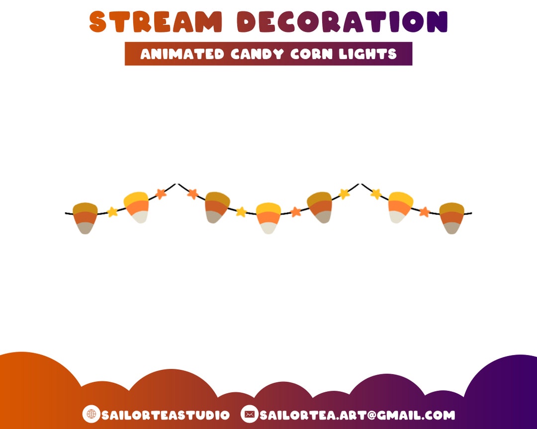 Animated Candy Corn Lights Stream Decoration | P2U Premade Set Pack ...