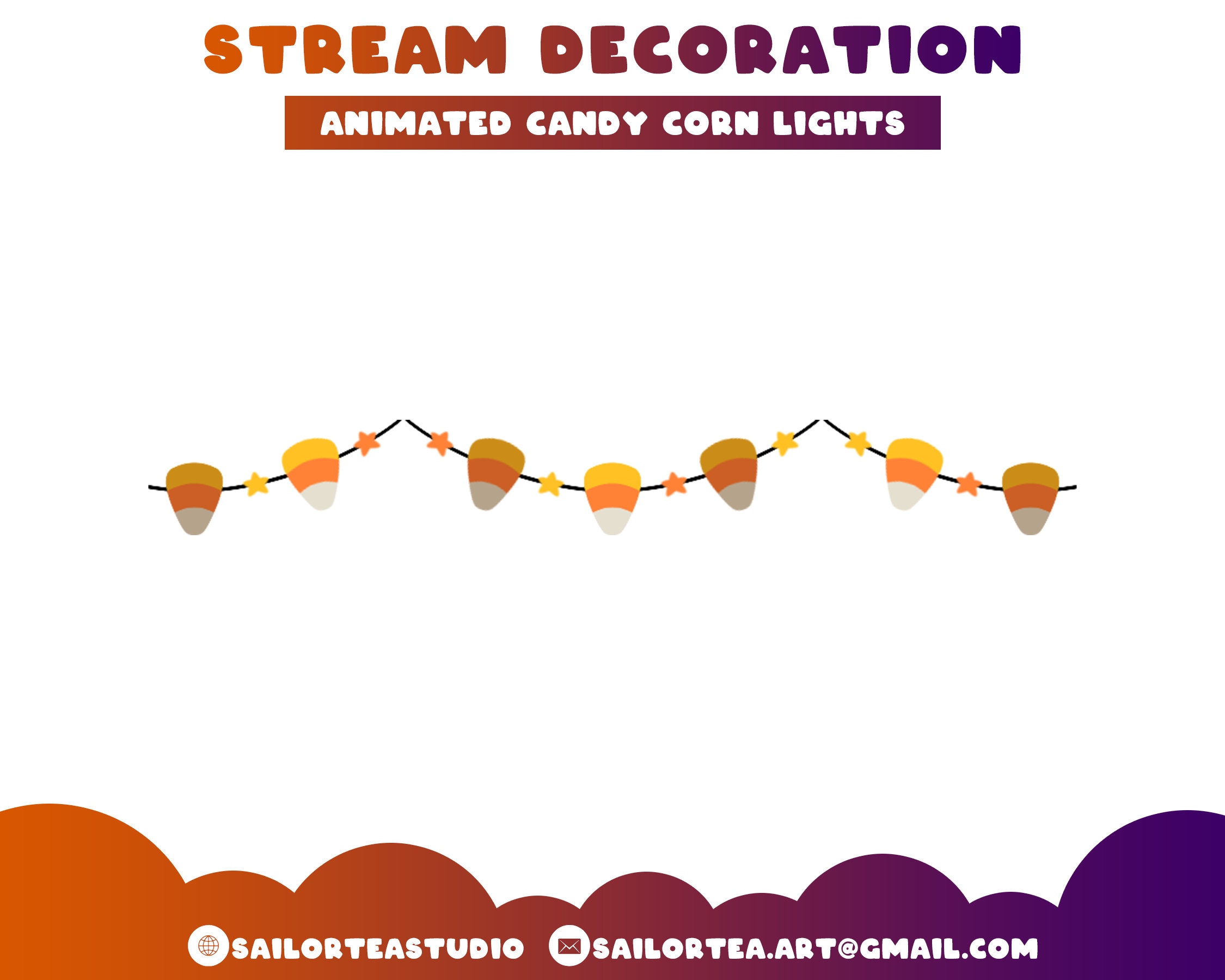 Animated Candy Corn Lights Stream Decoration | P2U Premade Set Pack ...