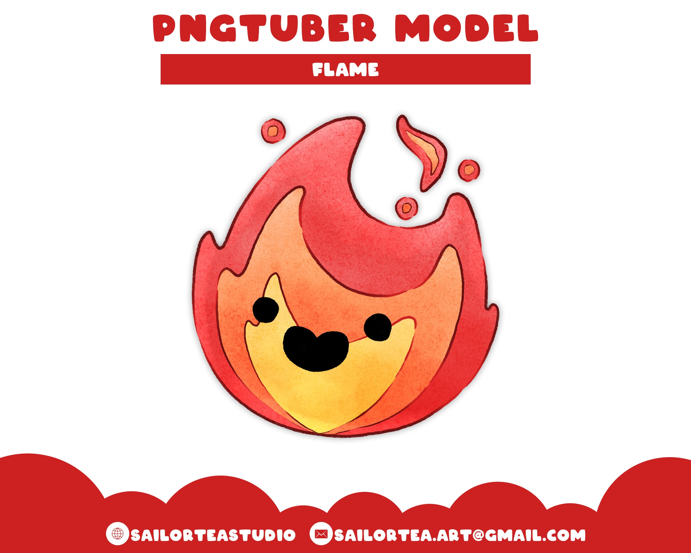 Flame Pngtuber Model | Premade P2U Twitch Youtube Discord Vtuber ...